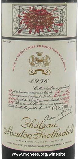 Mouton Rothschild 1956 Label featuring artwork by Pavel Tchelitchew